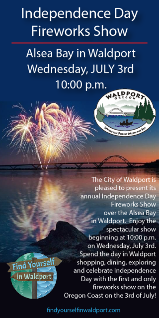 Fireworks scheduled for July 3rd, 2024 | Waldport, OR